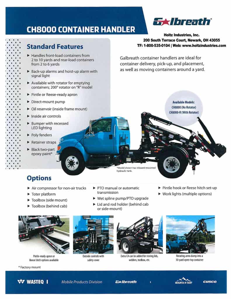 CH8000 Container Handler Unit - Holtz Industries