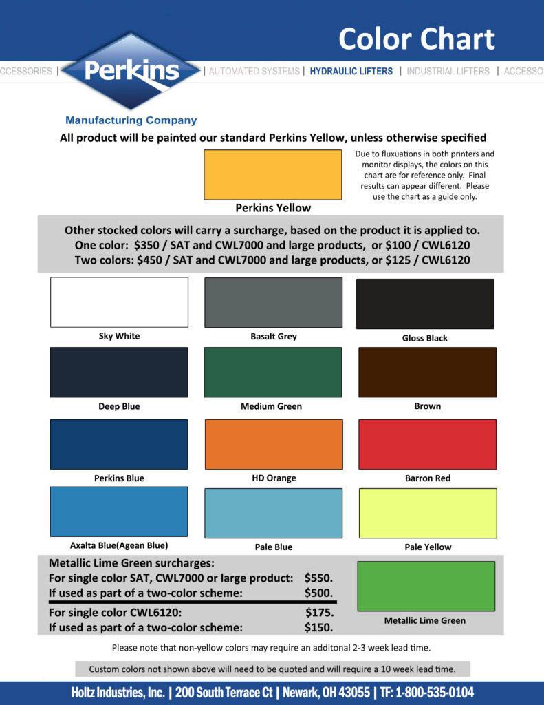 Perkins Color Chart - Holtz Industries